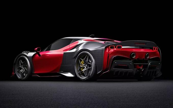 SF90 Ferrari Carbon Body Kit 2021 Widebody Kits ZE Style Wheel Arch